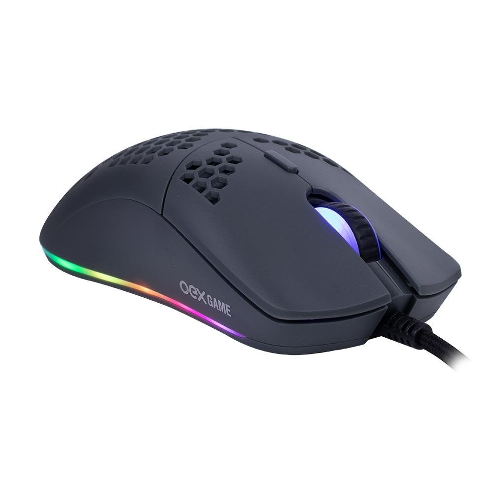 Mouse Gamer OEX Game Dyon Ultra Leve, RGB, 7 Botões, 7200DPI, Chumbo ...