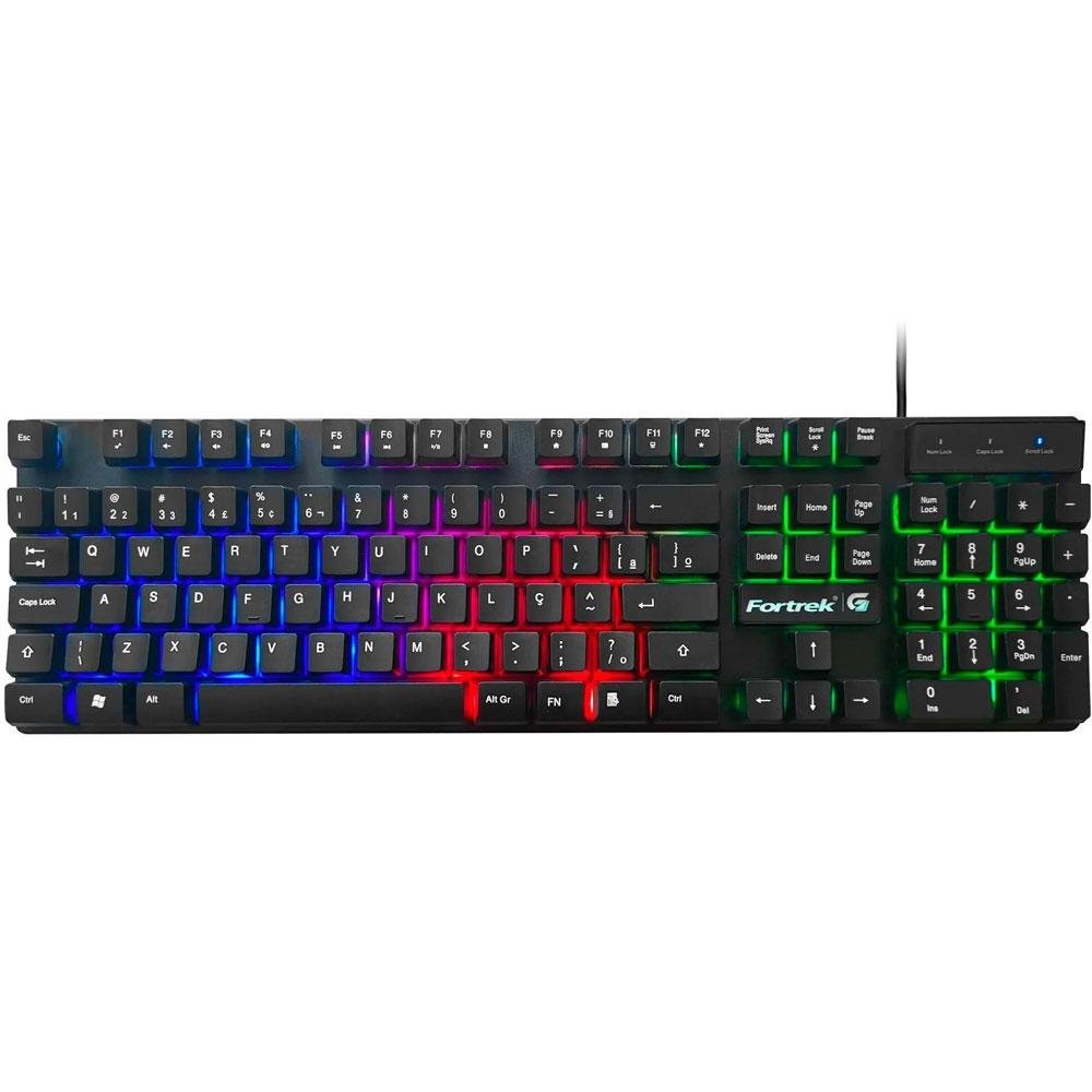 Teclado Gamer Fortrek G Blackfire, LED, Multimídia, ABNT2 - 70578 | KaBuM!