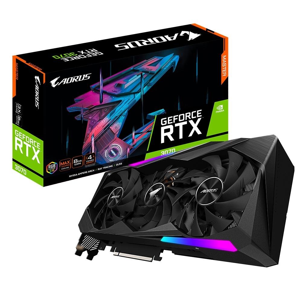 Placa de Vídeo RTX 3070 Master Gigabyte NVIDIA Aorus GeForce, 8GB GDDR6 ...