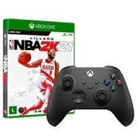 Controle Microsoft Xbox, Sem Fio, Preto - QAT-00007 + Game NBA 2K21 ...