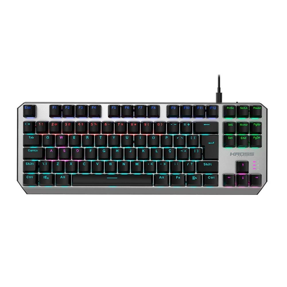 Teclado Mecânico Gamer Kross Randgrid TKL Rainbow, USB, Switch Azul ...