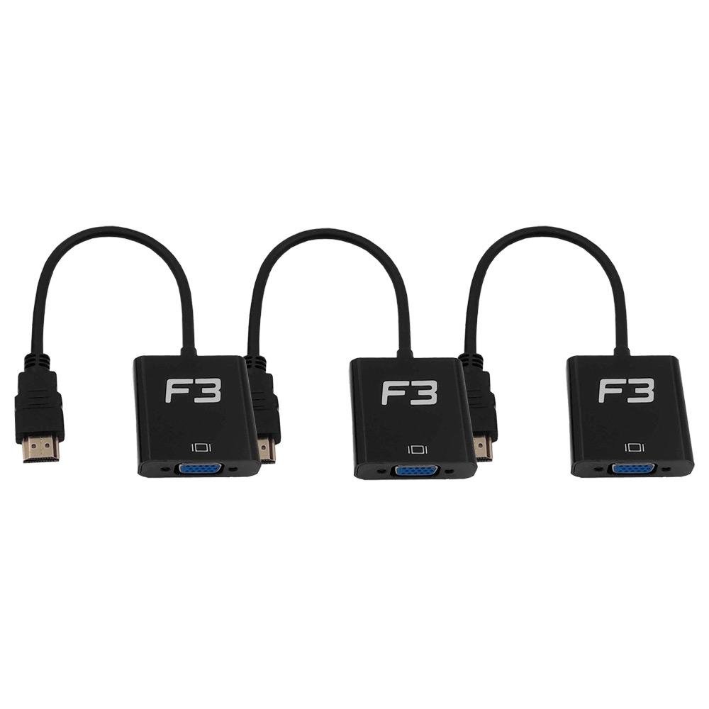 Adaptadores Conversor HDMI para VGA F + Áudio F3 | KaBuM!
