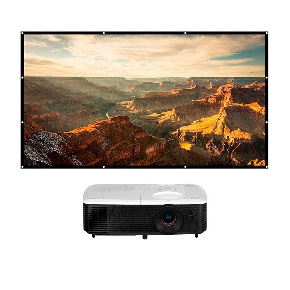 projetor-ricoh-pj-s2440-3-000-lumens-tela-para-projetor-vankyo-screen ...