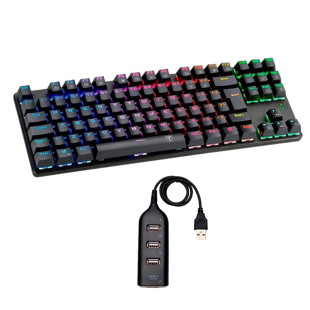 Teclado Mecânico Gamer T-Dagger Bora com Iluminação RGB, Switch Outemu ...