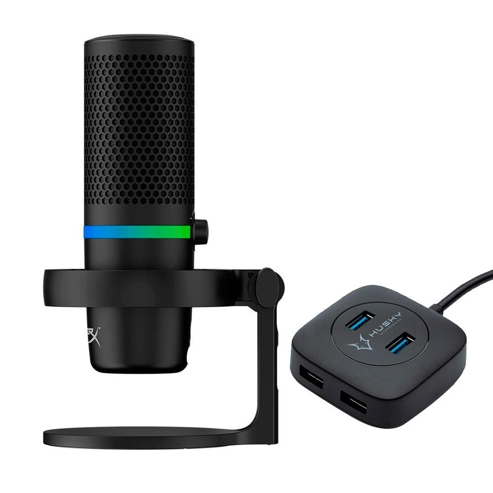 Microfone HyperX DuoCast Black, RGB, USB, Preto - 4P5E2AA - Escorrega o ...