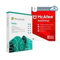 Kit Microsoft 365 Family McAfee Antivírus | KaBuM!