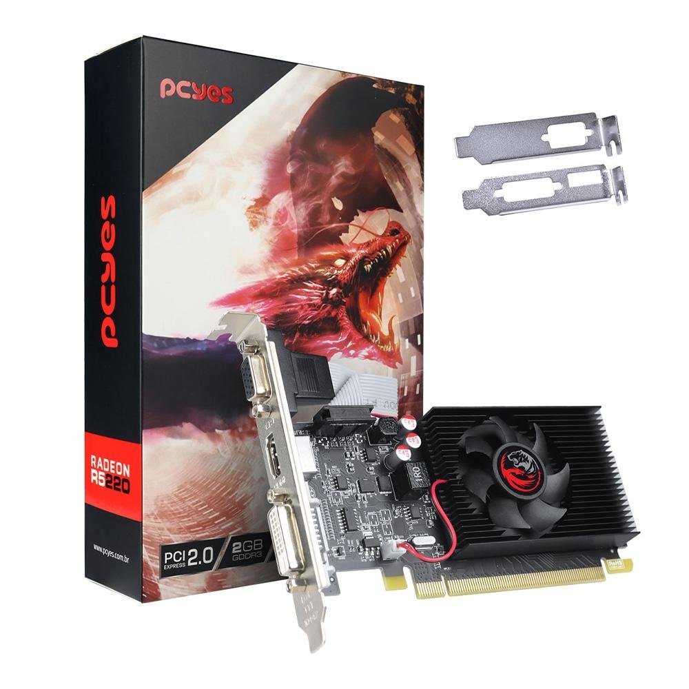 Placa de Vídeo R5 220 PCyes AMD Radeon | KaBuM!