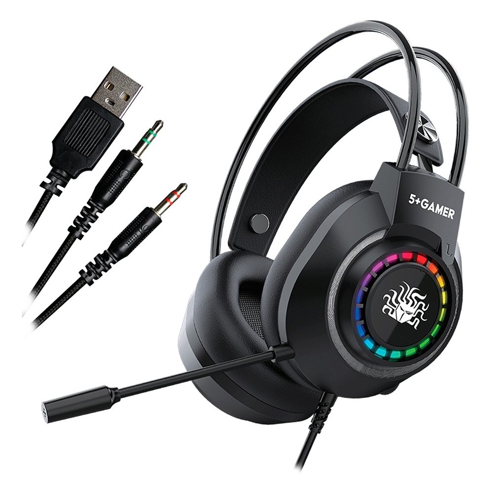 Headset Gamer 5+ X5-1000, RGB | KaBuM!