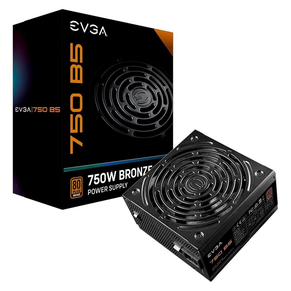 Fonte EVGA 750 B5, 650W, 80 Plus Bronze | KaBuM!