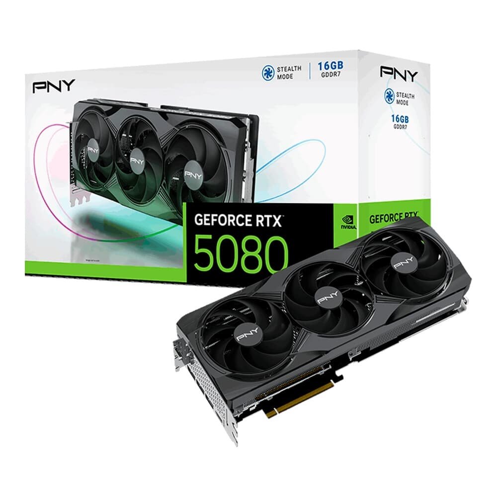 Placa de Vídeo PNY RTX 5080 NVIDIA GeForce, 16GB, ARGB, GDDR7, G-Sync ...