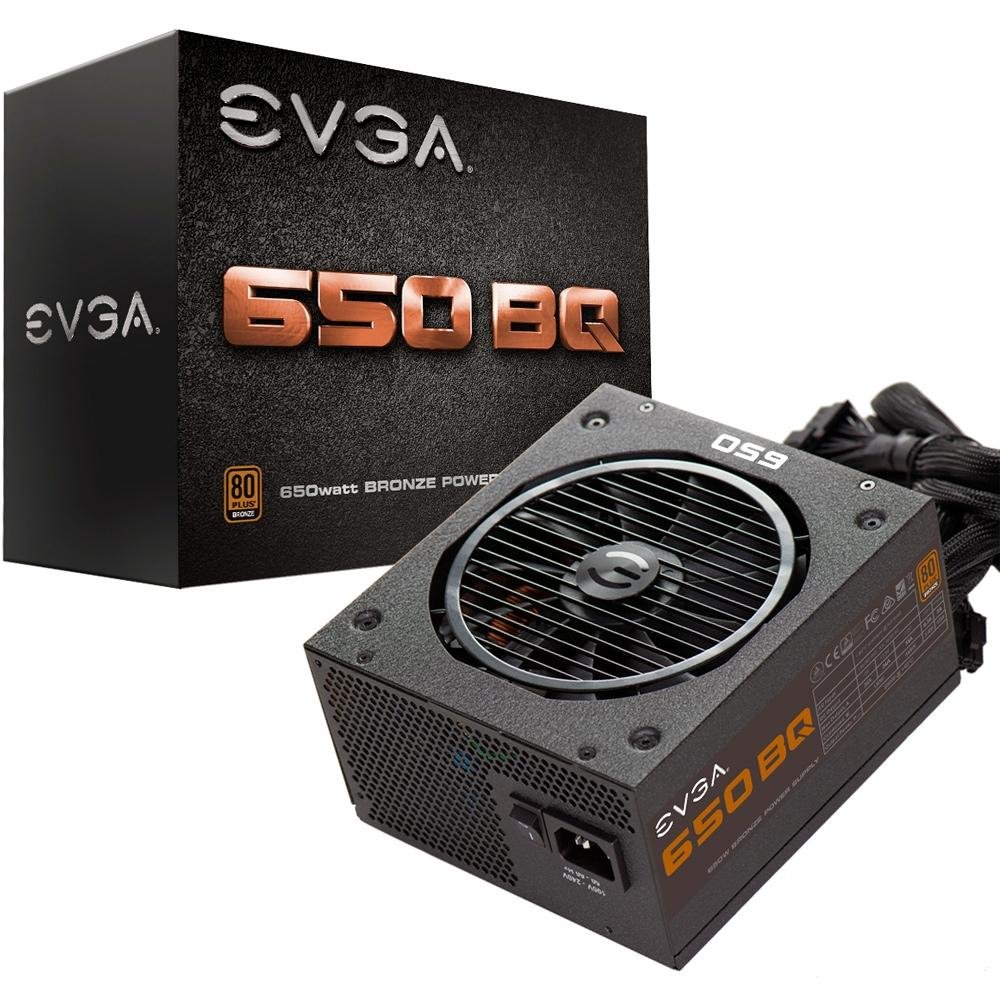Fonte EVGA 650W, 80 Plus Bronze, Semi Modular - 110-BQ-0650-V | KaBuM!