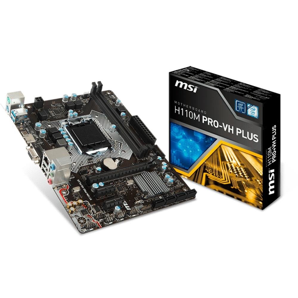 Placa Mãe MSI H110M Pro-VH Plus, Intel LGA 1151, mATX, DDR4 | KaBuM! Placa Mãe MSI H110M Pro-VH Plus, Intel LGA 1151, mATX, DDR4 | KaBuM!