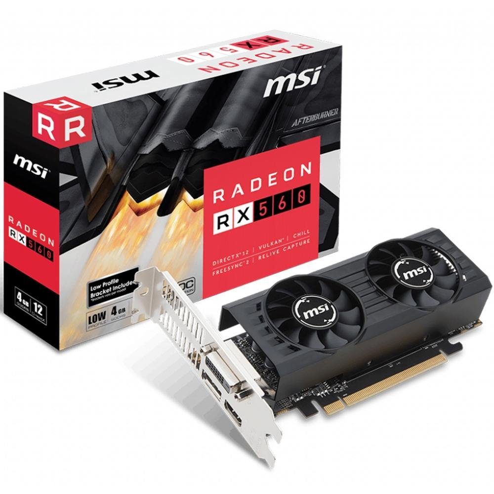 Placa de Vídeo MSI RX 560 4GT LP OC 4GB | KaBuM!