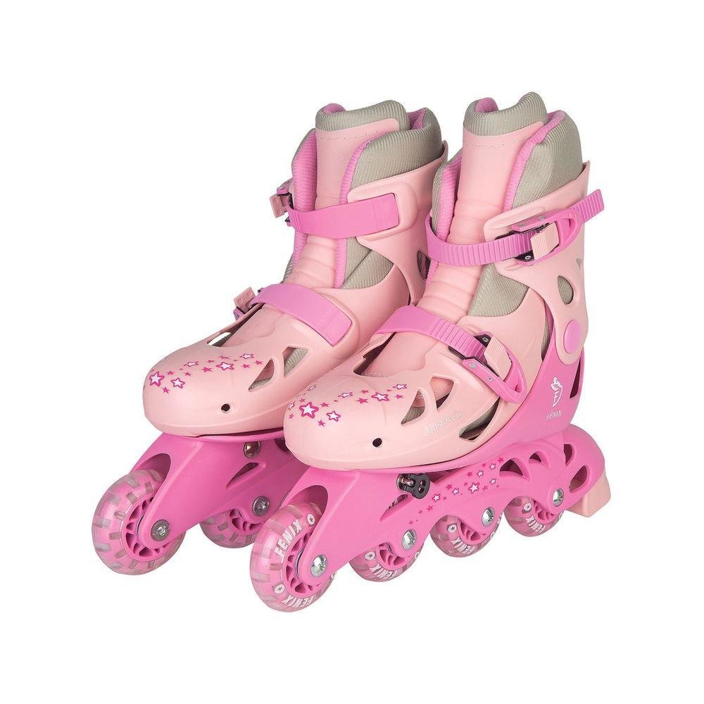 Patins in Line Infantil Fênix AD RS_34 A 37 Rosa