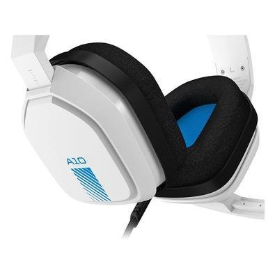 Headset Gamer Astro A10 PS4 Branco Azul 939 001853