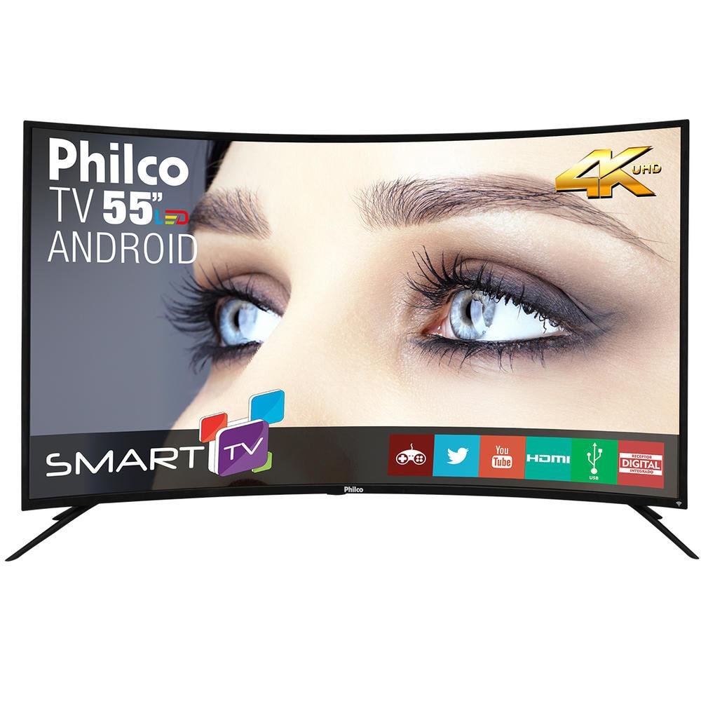 Smart TV Philco Curve 4K, Android, LED, 55” | KaBuM!