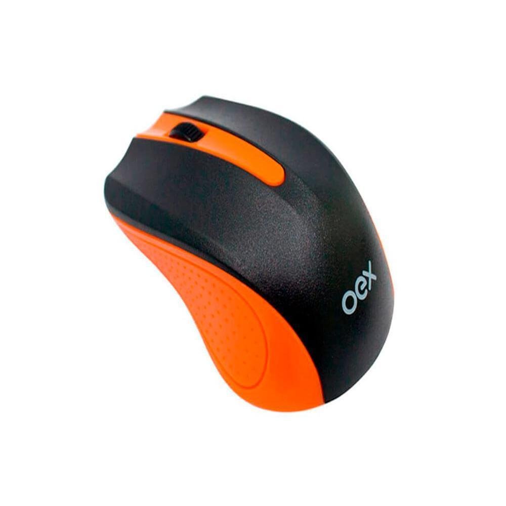 Mouse Oex, Wireless Experience, Preto/Laranja | KaBuM!