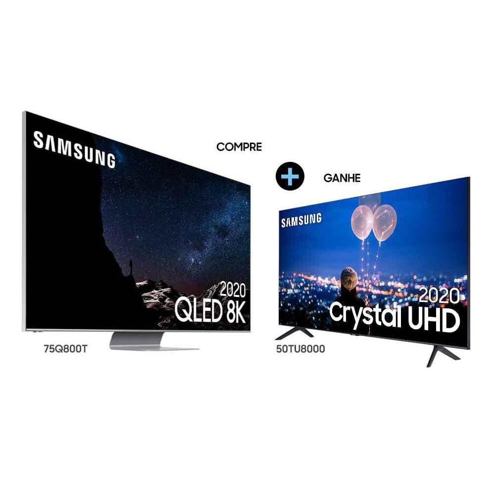 Combo Smart TV QLED 8K 75"+ Smart TV Crystal UHD 4K 50"