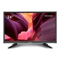TV Monitor Multilaser 24" HD, USB, HDMI, VGA, Preto