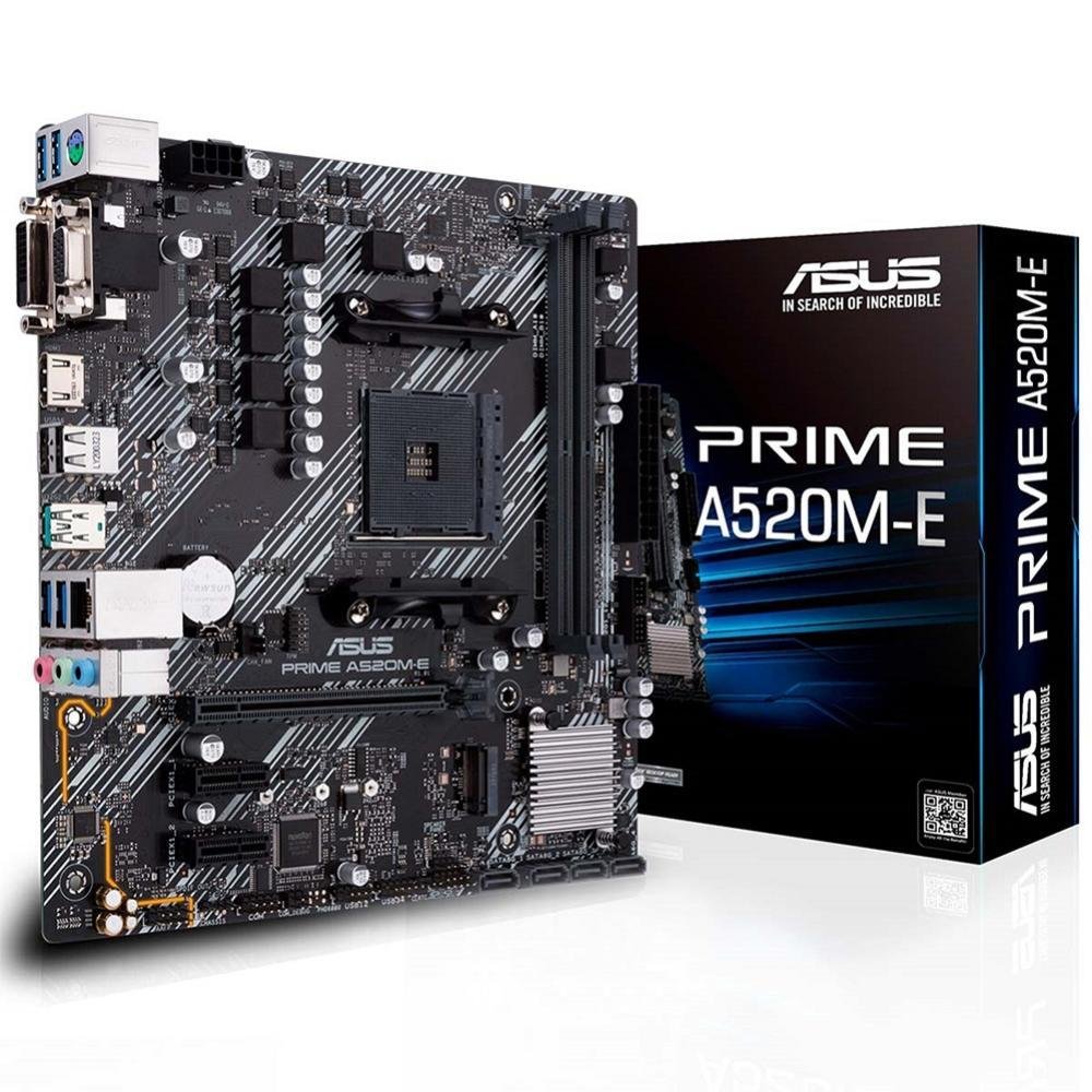 Placa Me Asus Prime A520ME AMD AM4 mATX KaBuM