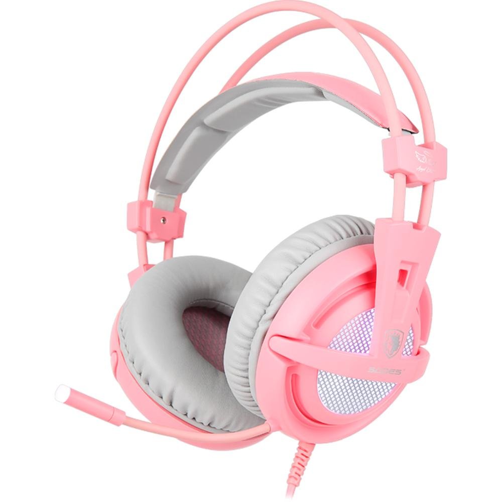 Headset Sades A6 Angel Edition 7.1 | Kabum!