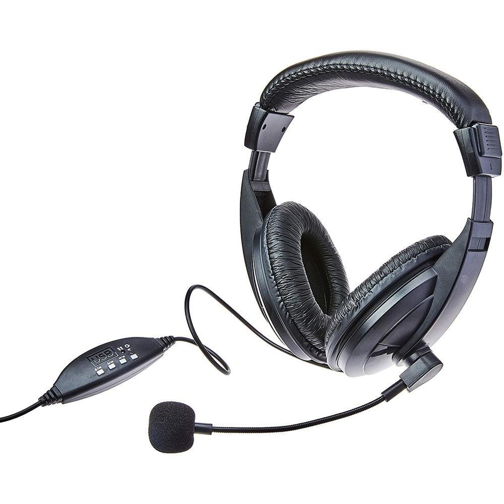 Headset Multi Giant USB Com Microfone Preto KaBuM