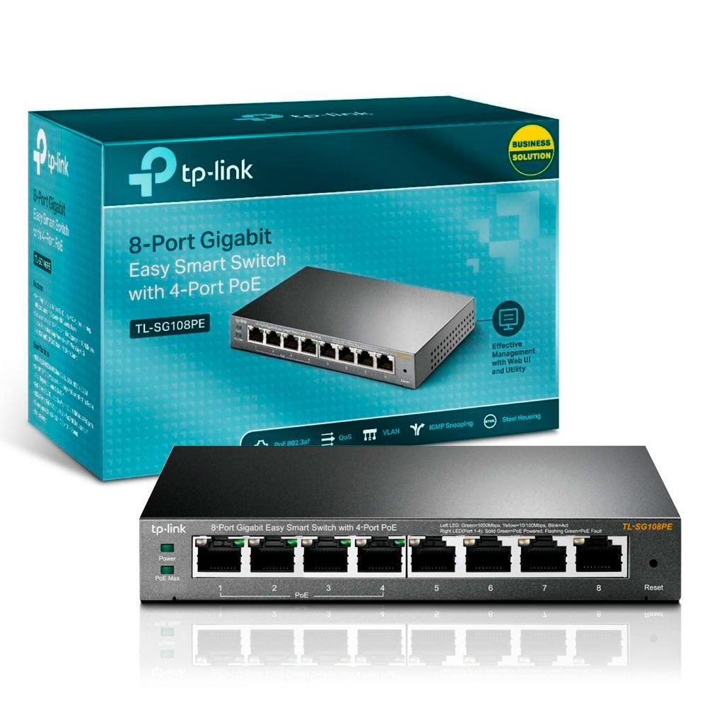 Switch TP Link 8 Portas Easy Smart Gigabit TL SG108E Escorrega O Pre o Switch TP Link 8 Portas Easy Smart Gigabit TL SG108E Escorrega O Pre o