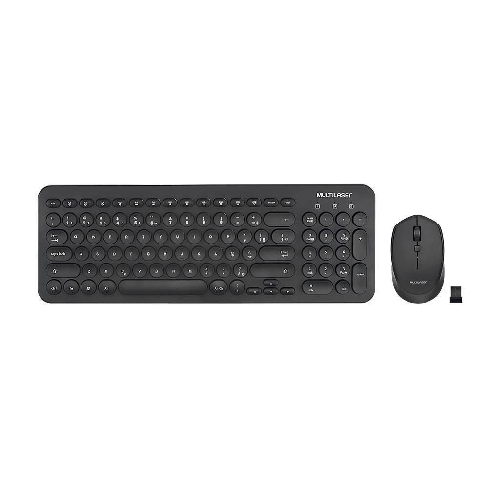 Kit Teclado e Mouse Multilaser TC231/233 Sem Fio Wireless 2.4ghz Teclas ...
