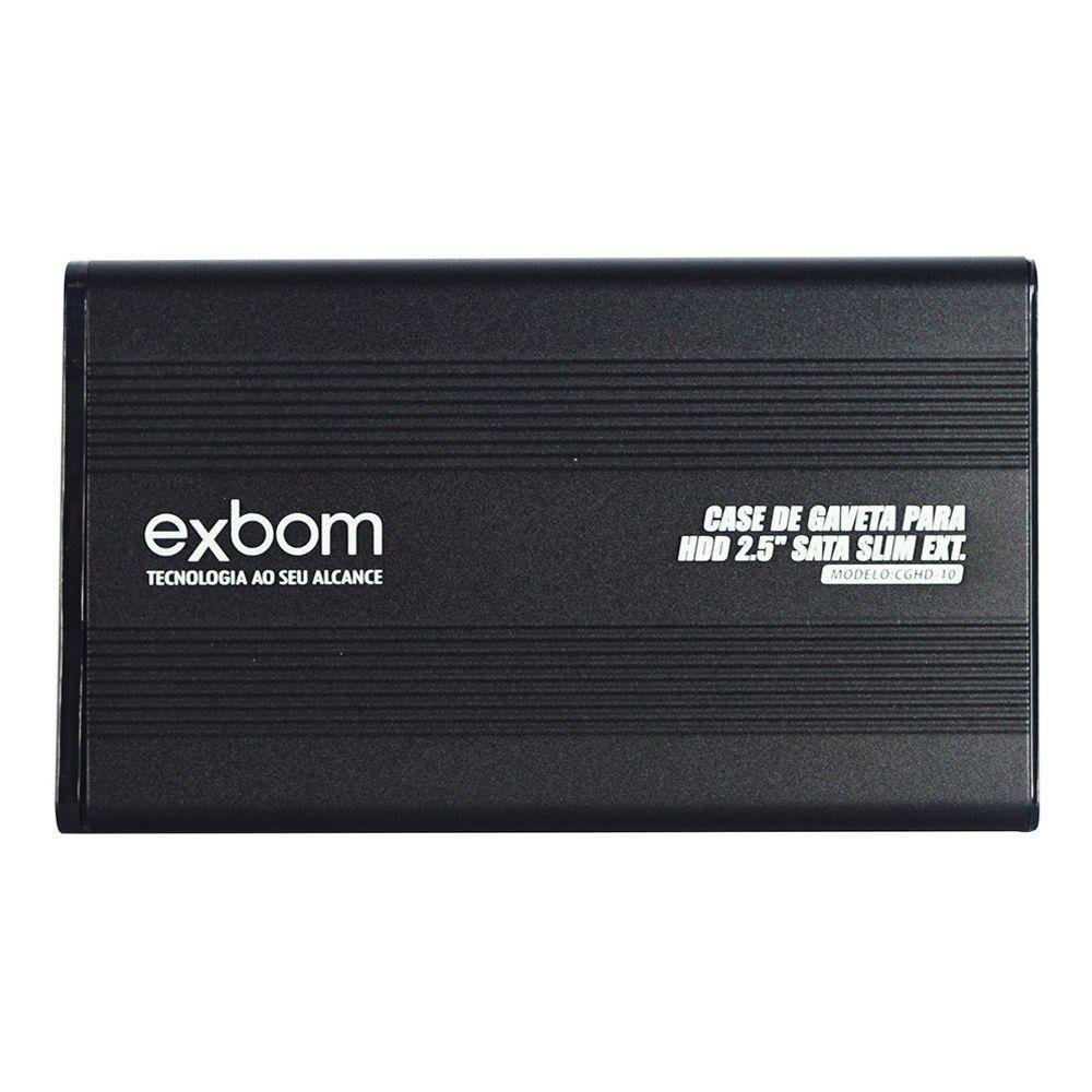 Case HD 25 Sata Externo USB Preto Alumínio KaBuM