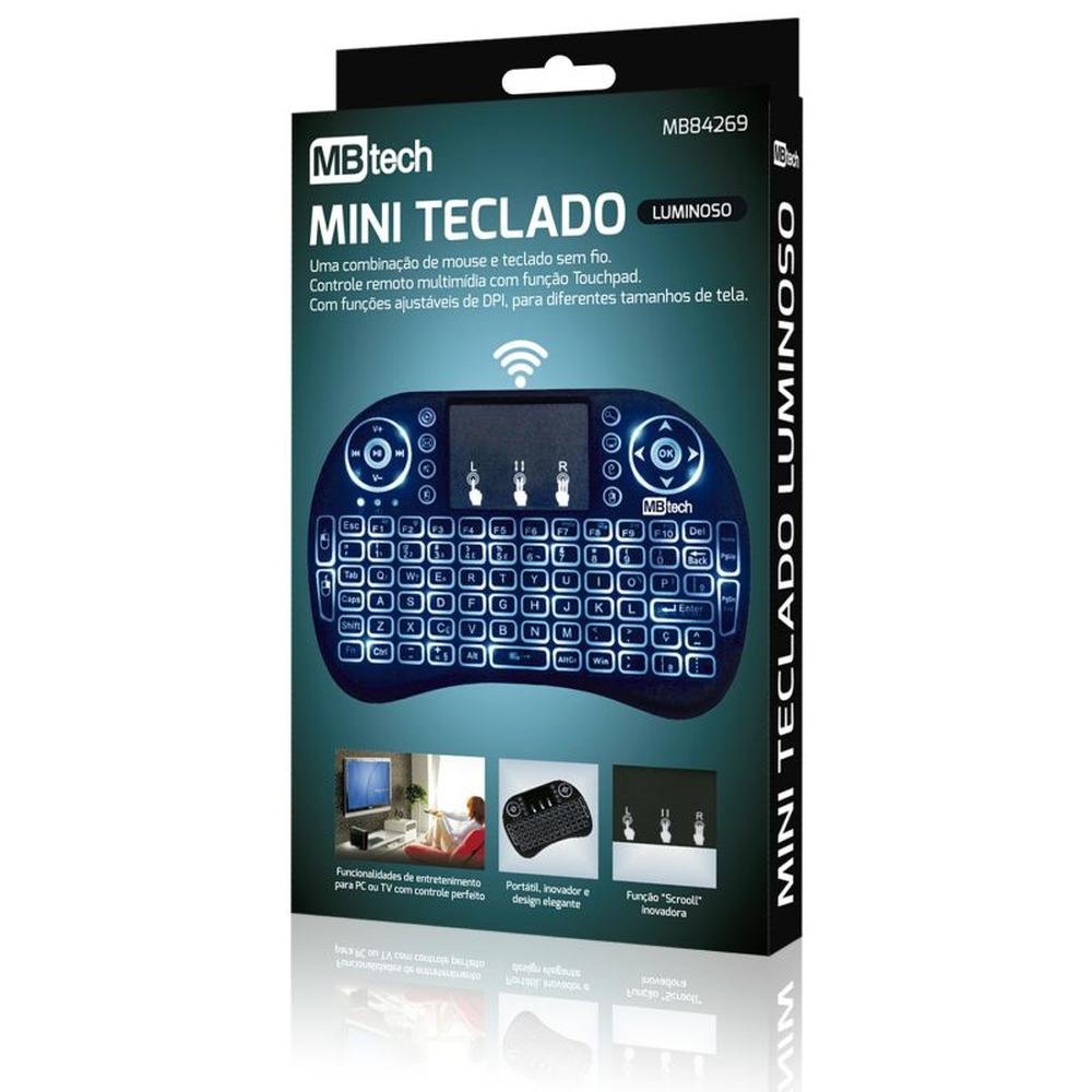 Mini Teclado Wireless Com Iluminação Led | Kabum!