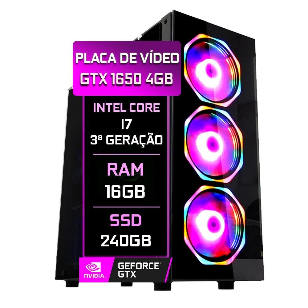 PC Gamer Intel Core I7 GTX 1650 SSD 240GB KaBuM