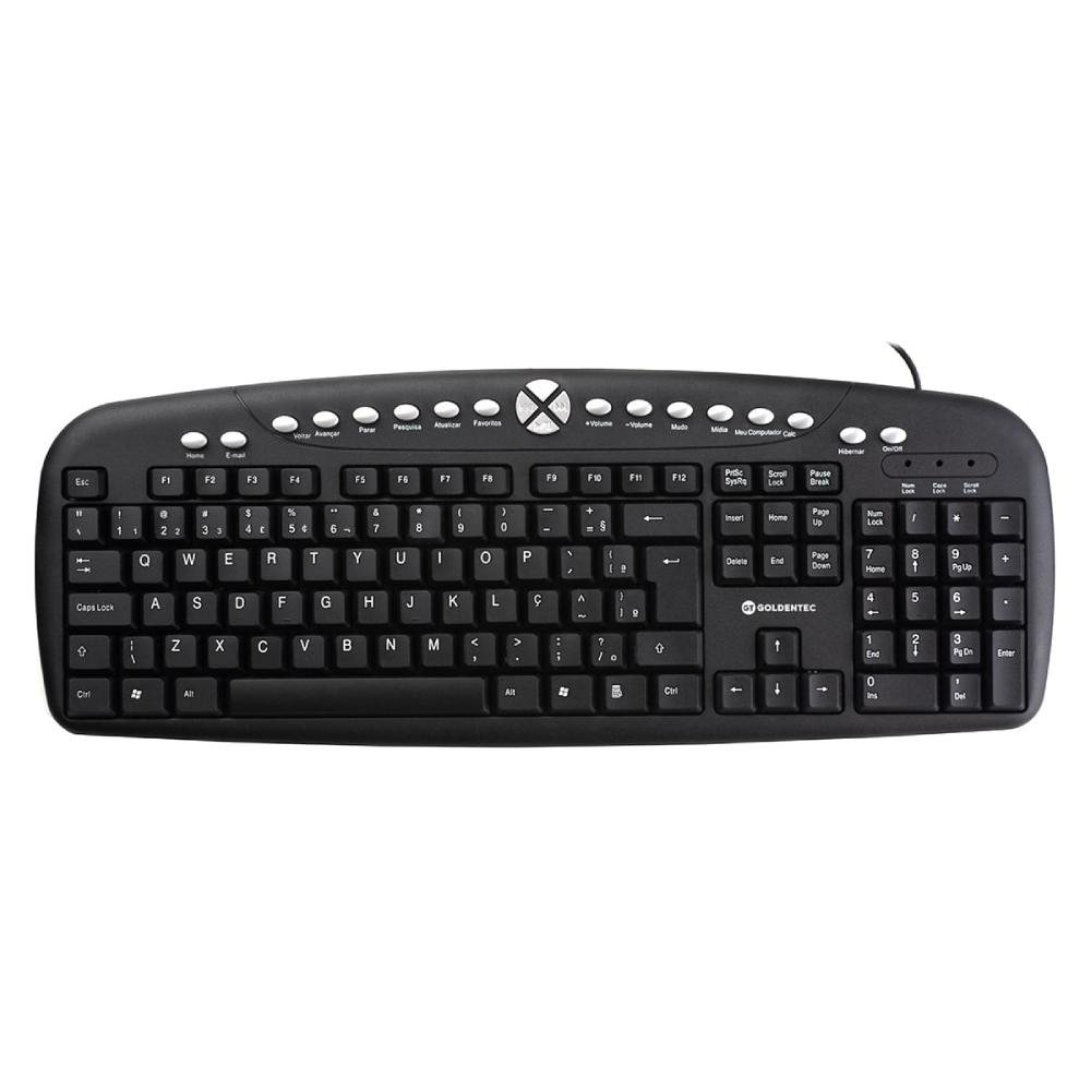 Teclado Multimídia Preto, Goldentec