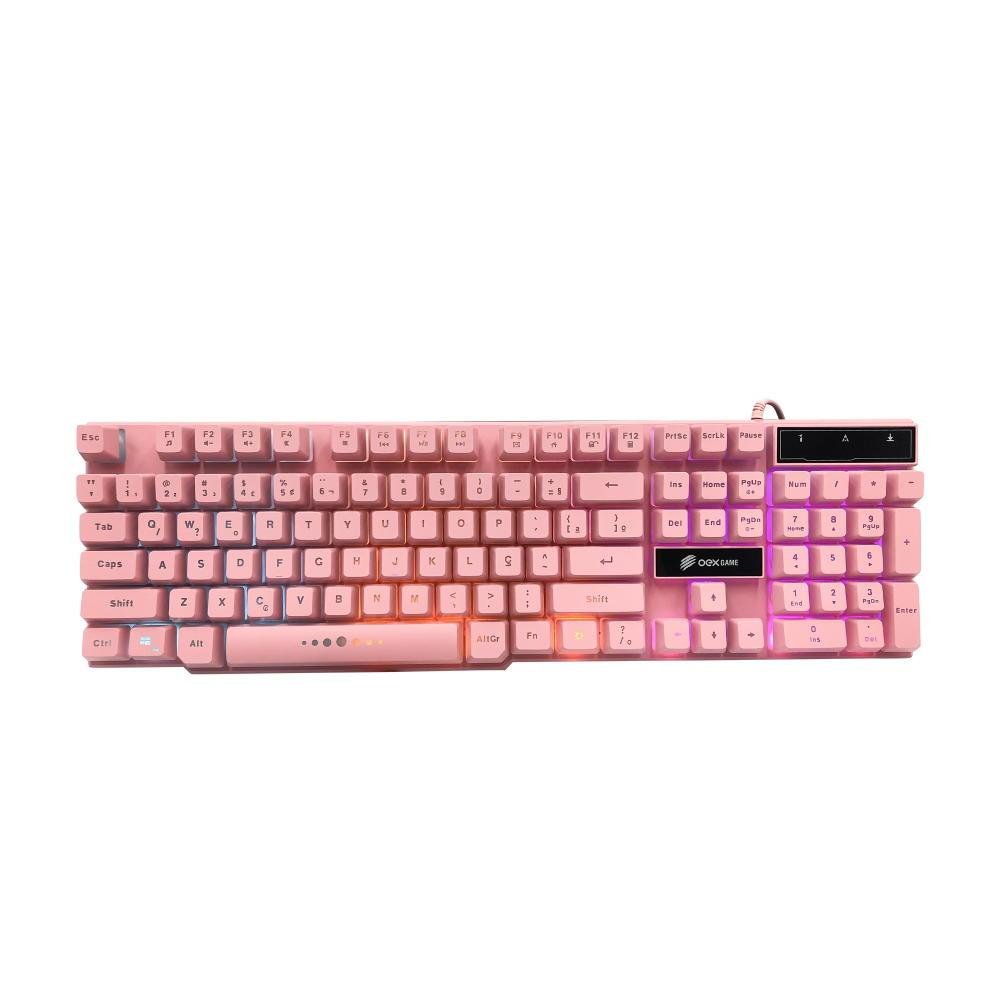 Teclado Rosa Force-X, Rainbow, USB, Anti-ghosting - Tc201pink | KaBuM!