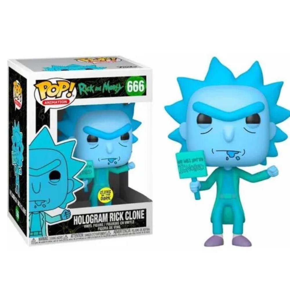 Boneco Funko Hologram Rick Clone 666 - Rick Morty