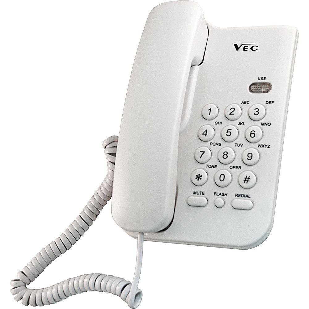 Telefone Com Bloqueador Vec Kxt 3026 Branco