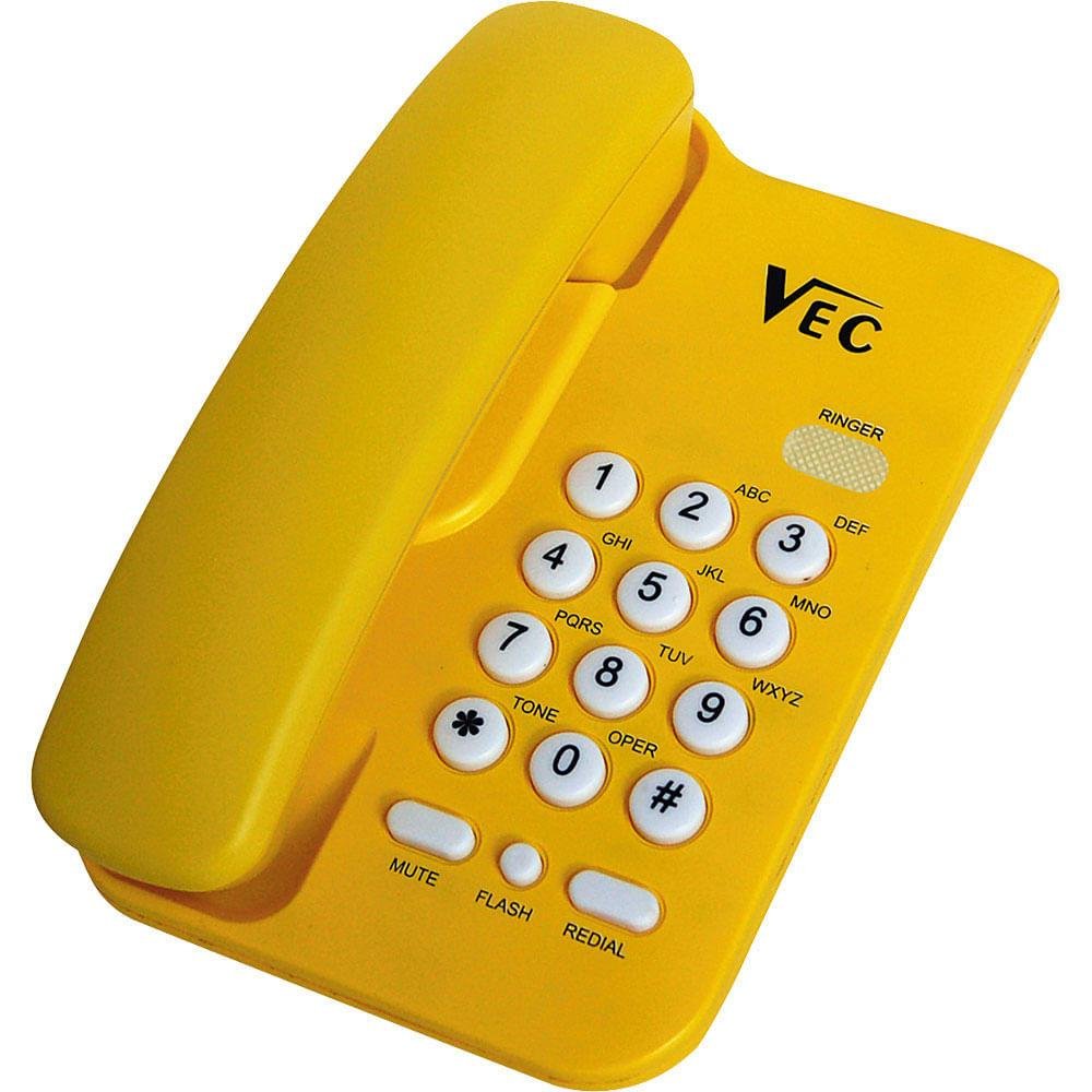 Telefone Com Bloqueador Vec Kxt3026 Amarelo