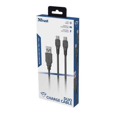 Cabo Trust Micro usb Duo Charge Cable GXT 222 PS4