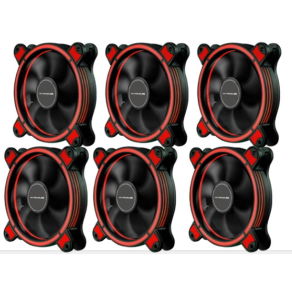 Kit 6pcs Cooler Fan, Ring 120mm, Spectrum, Led | KaBuM!