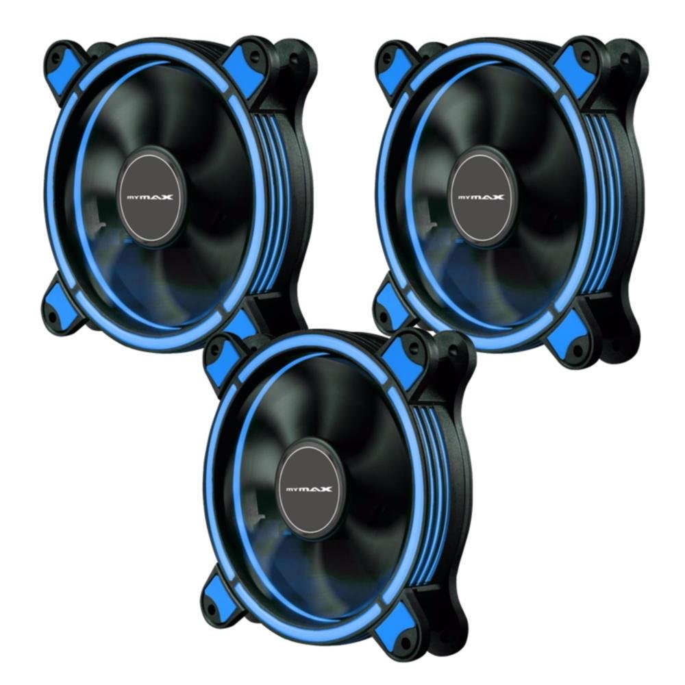 Kit 3pcs Cooler Fan Ring 120mm Spectrum - Led - Azul