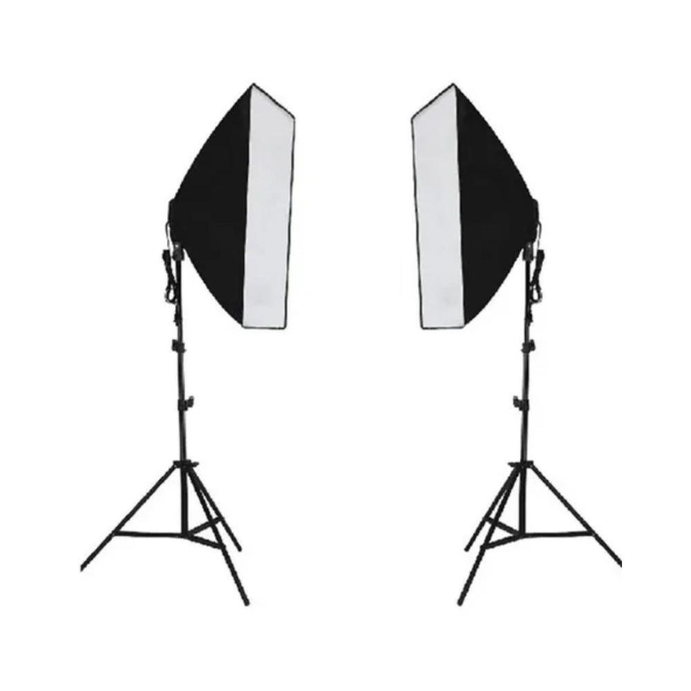 Kit Com 2 Softbox 50x70 Com Bocal Integrado Tripé