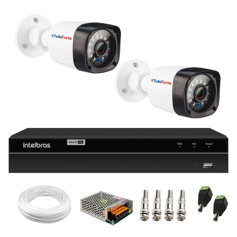 Kit 2 Câmeras Full Hd 1080p Bullet Tudo Forte + Dvr Gravador De Video ...