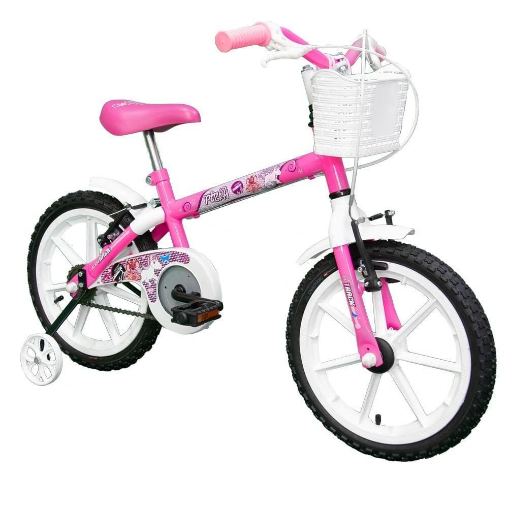 Bicicleta Infantil Aro 16 Pinky Track Bikes Rosa/branco | KaBuM!