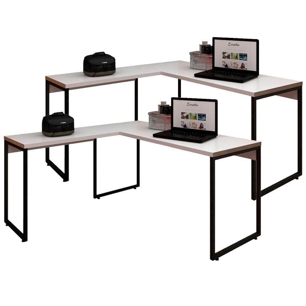 Kit 02 Mesas Para Escritório E Home Office
