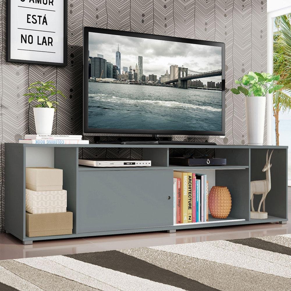 Rack Para Tv Até 65 Polegadas Madesa Cancun Cinza Cor:cinza | KaBuM!