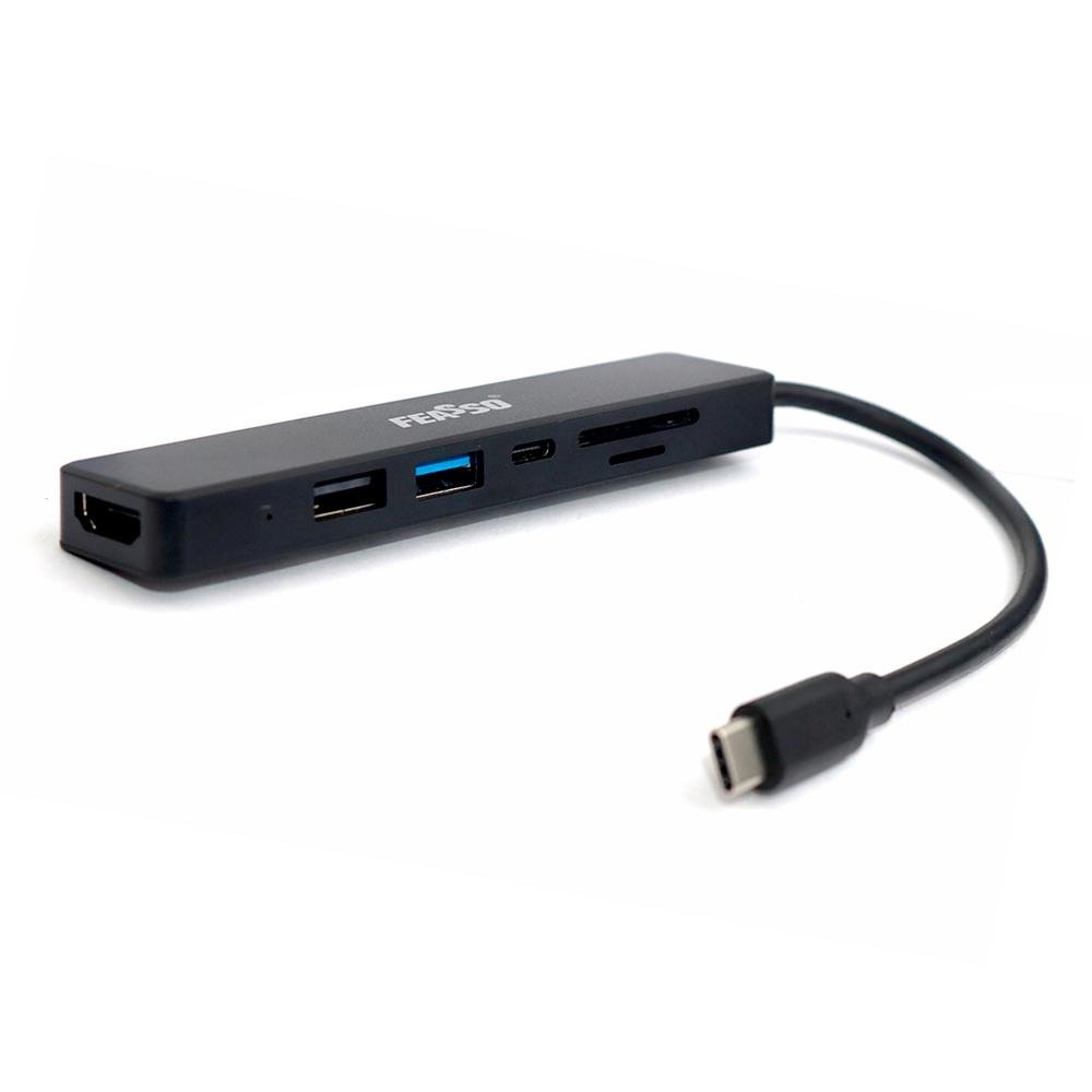 Hub Usb Type C Para Hdmi 4k Adaptador Usb 2.0 E 3.0 Cartão Micro Sd E Sd Para Samsung Dex Pc ...
