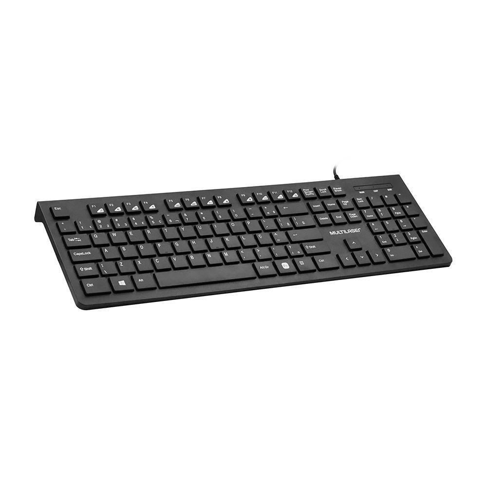 Teclado Multimídia Multilaser Usb Slim Preto - Tc206 - Escorrega o Preço