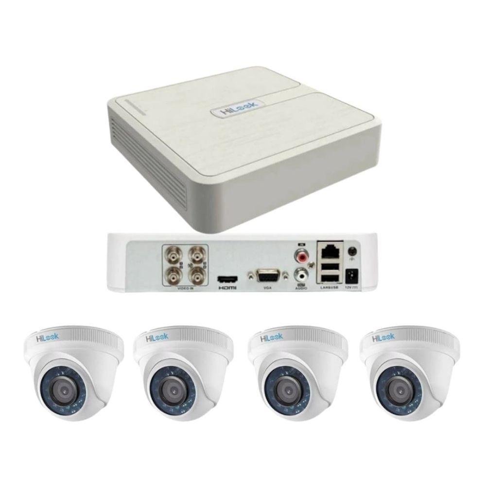 Kit Cftv Com 04 Câmeras De Segurança Hilook Thc T110 P Dome Melhora O