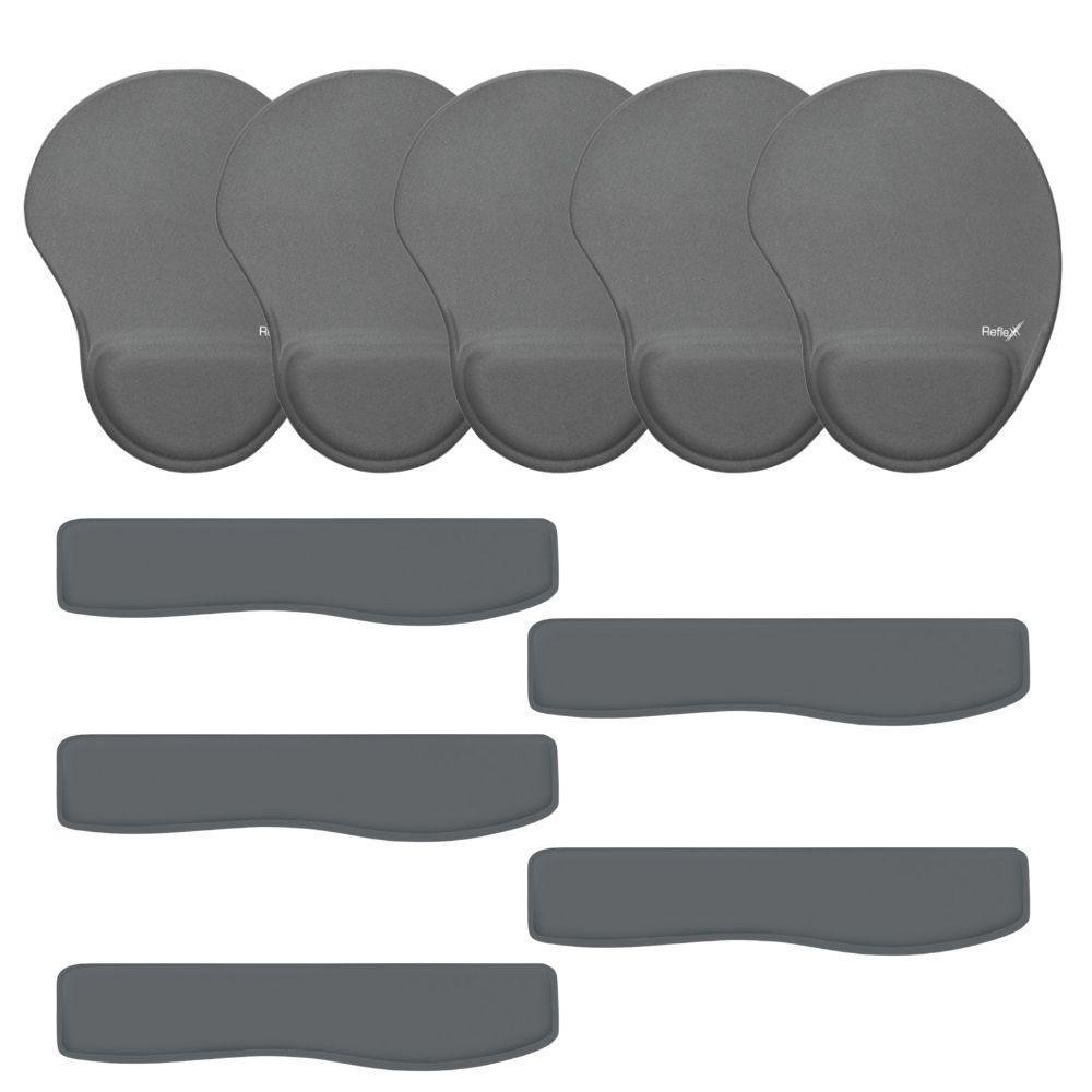 Kit Reflex 5 Mousepad e Apoio Pulso Cinza | KaBuM!