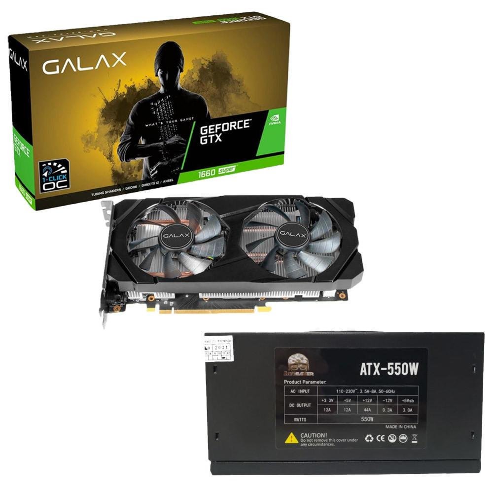 Kit Upgrade Galax Gtx 1660 Super 6gb Com Fonte Safe Gamer 550w Full ...