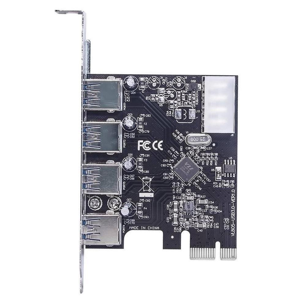 Placa Controladora Pcie X1 Usb 30 5gbps Com 4